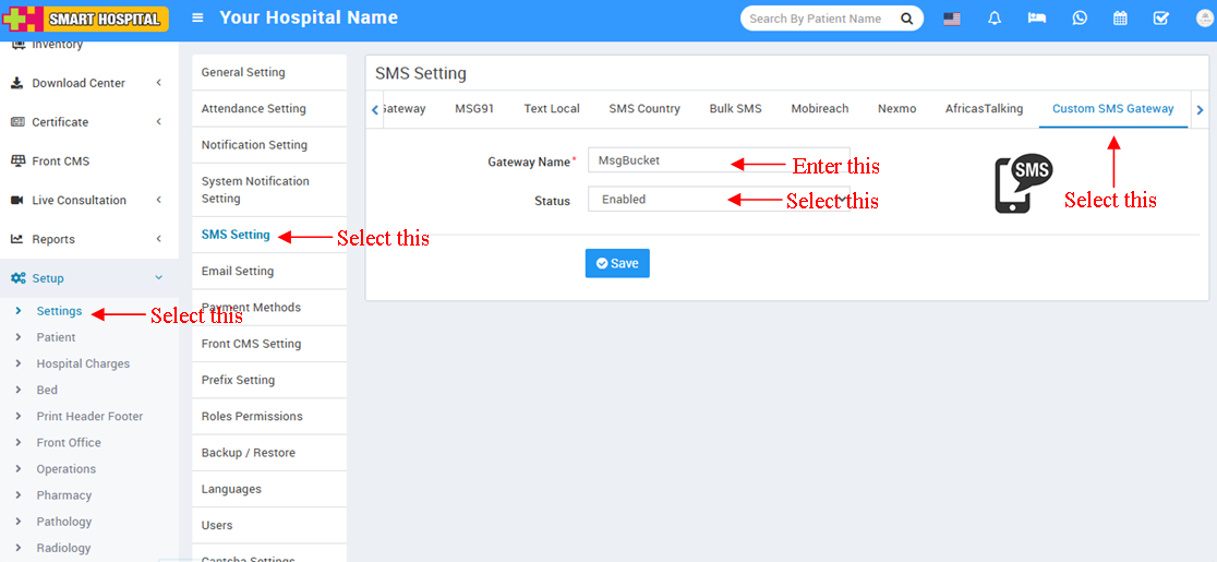 Smart Hospital Integration MsgBucket